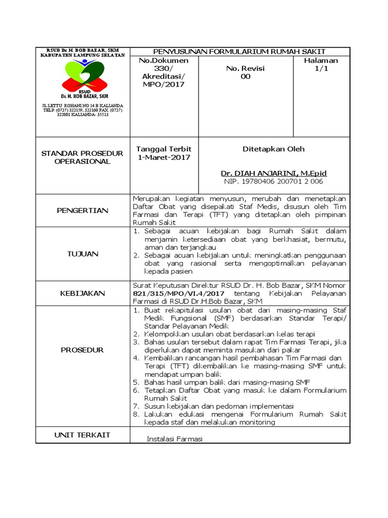Spo Pembuatan Formularium | PDF