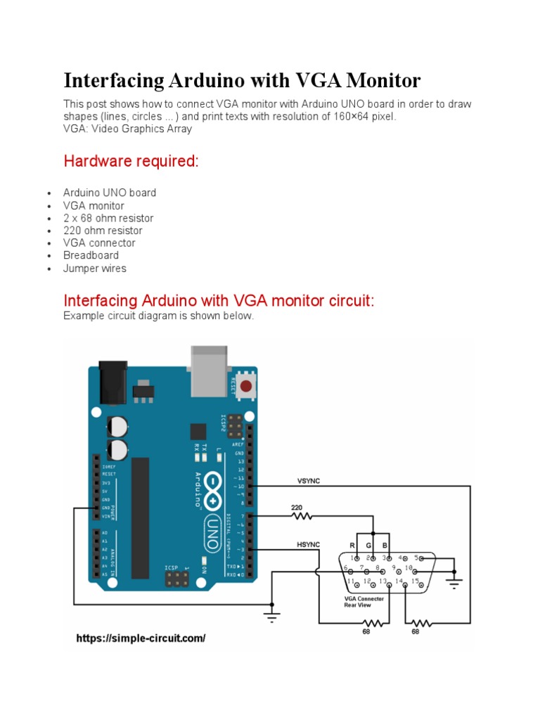 Interfacing Arduino With VGA Monitor | PDF | Arduino | Computer Architecture