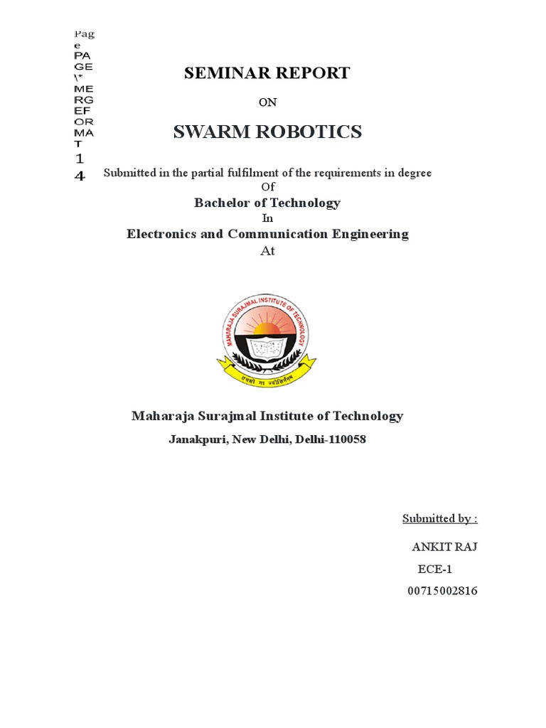 Swarm Robots Report | PDF | Cognitive Science | Cybernetics