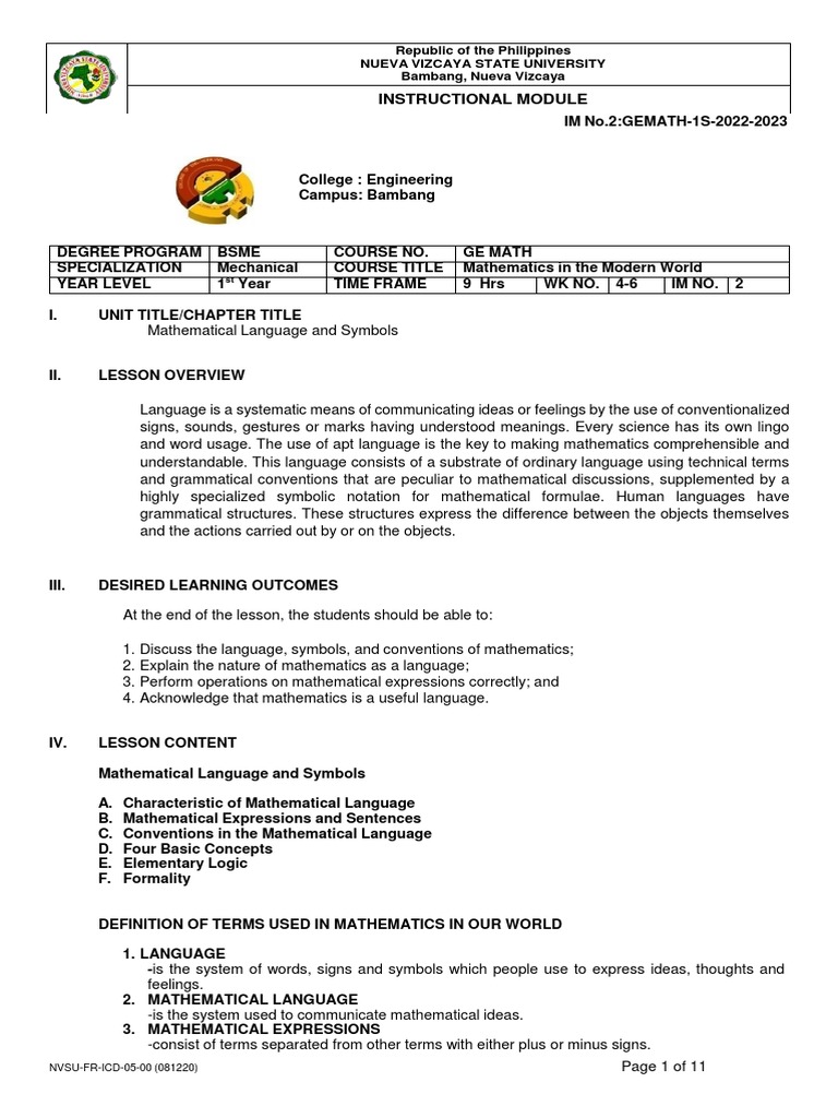 Mathematics in The Modern World IM 2 | Download Free PDF | Set ...