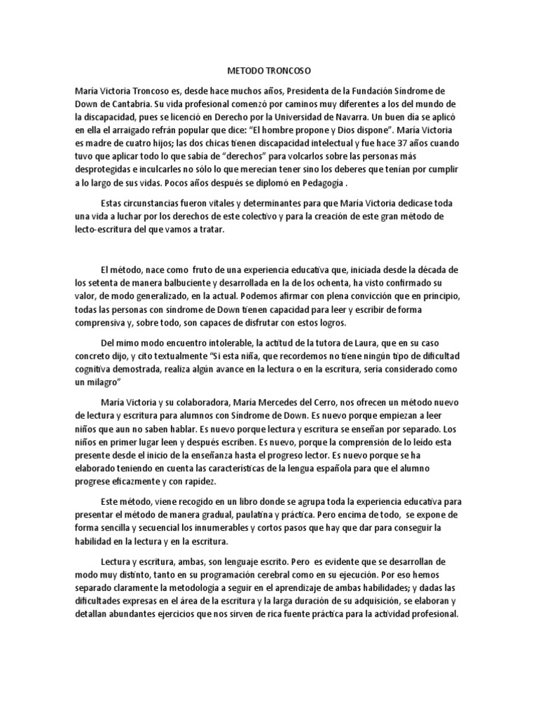 Método Troncoso: Lectoescritura Inclusiva | PDF | Aprendizaje | Atención