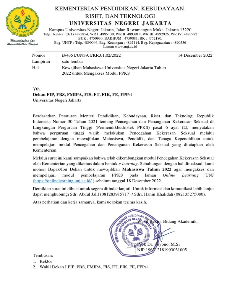 4351 - Surat Penyelenggaraan PPKS | PDF