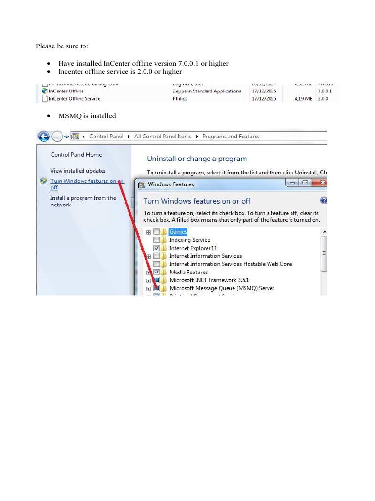 Install InCenter Offline and MSMQ | PDF