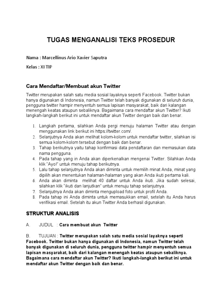 Tugas Menganalisis Teks Prosedur | PDF