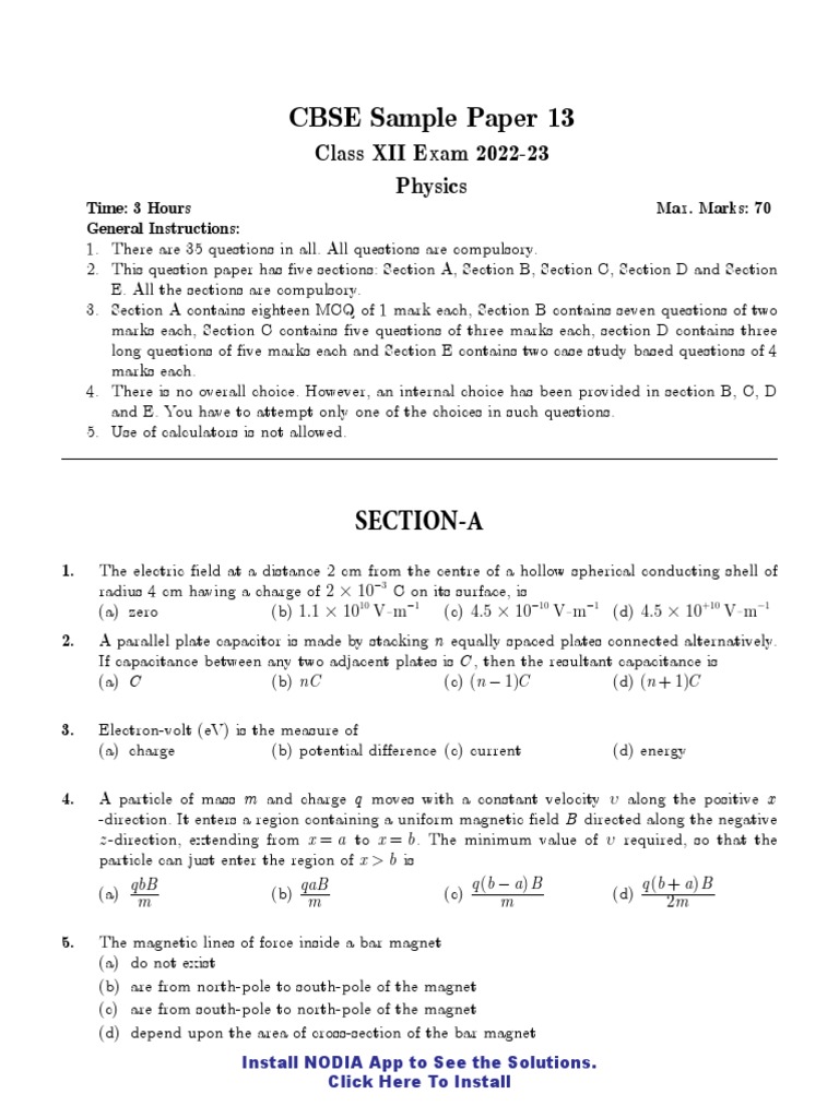 Physics Class 12 | PDF | Magnetic Field | Waves