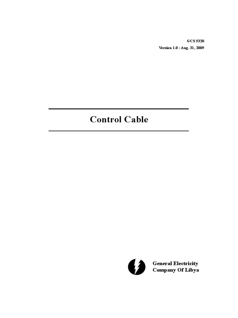 GCS 5320 - Control Cable (20091231) | PDF | Electrical Substation | Wire