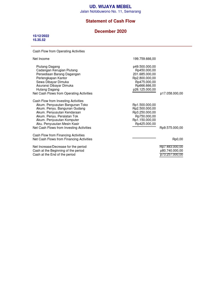 MYOB Accounting Statement of Cash Flow | PDF | Business | Finance ...