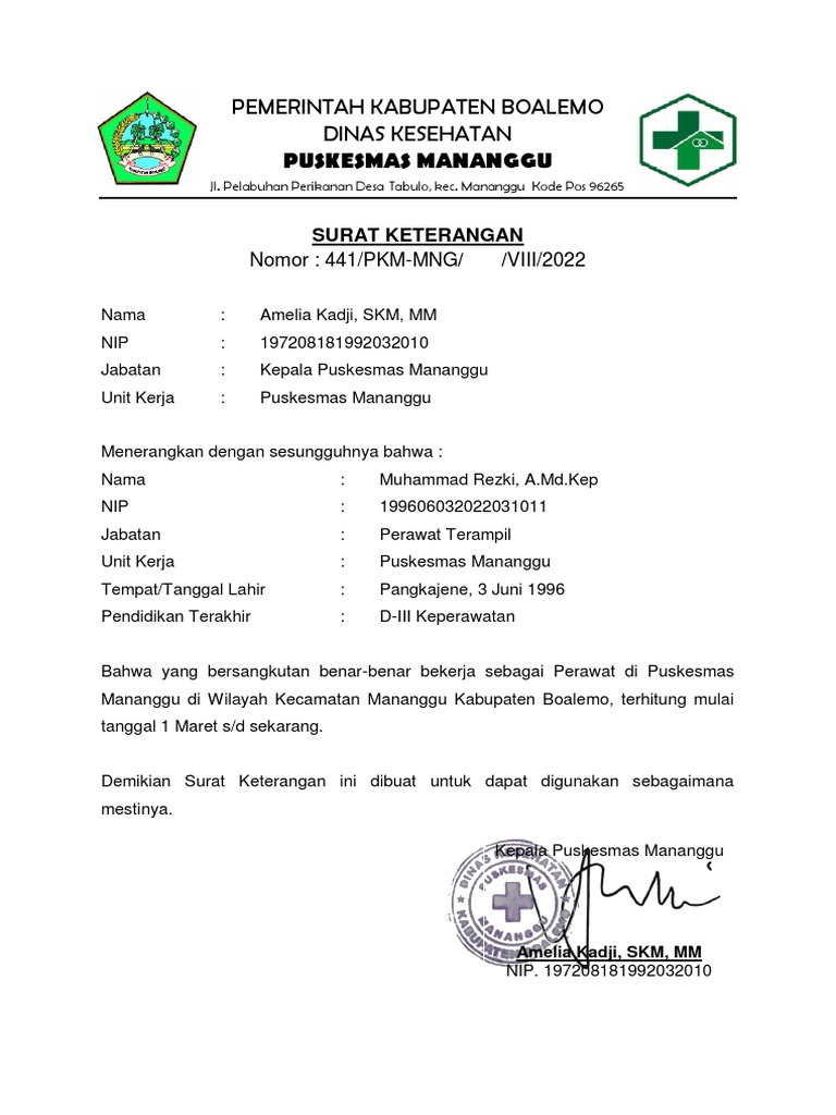 Surat Rekom Atasan SIKP | PDF