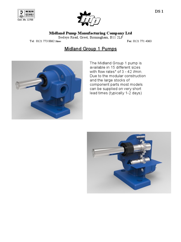 Midland Gear Pumps Phase 1 | PDF | Pump | Steel