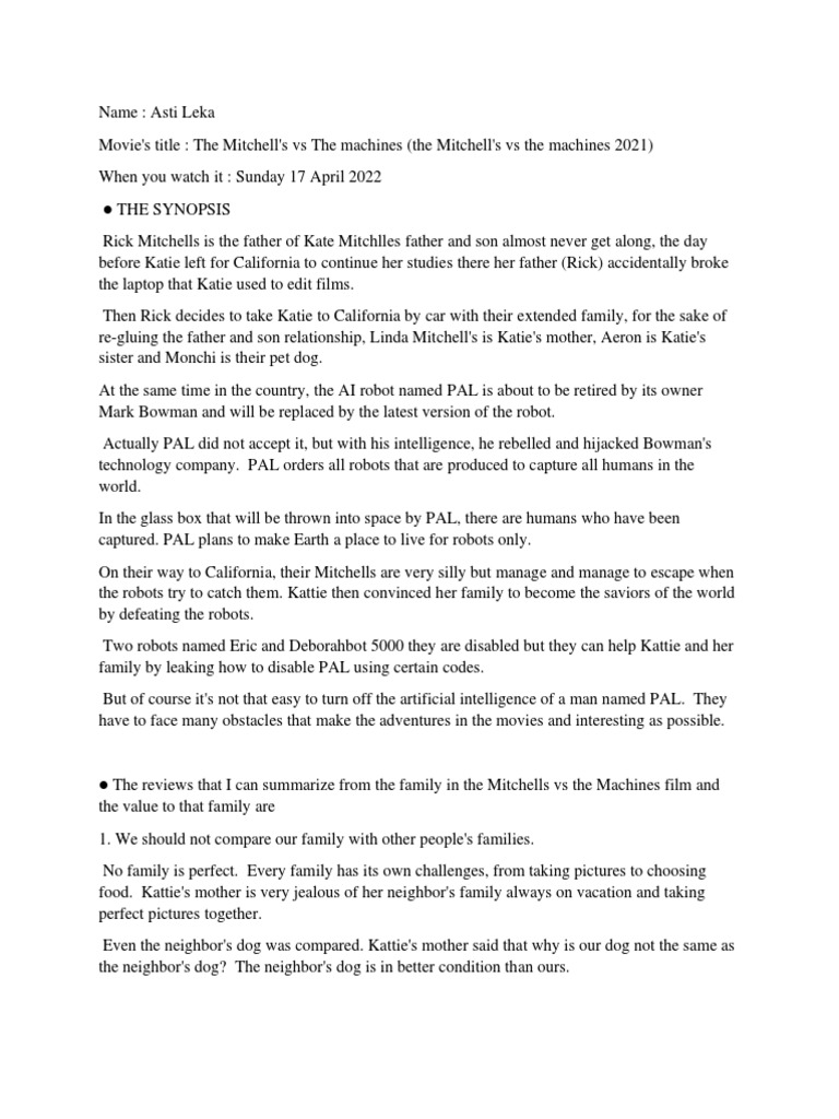 The Mitchells Vs The Machines | PDF