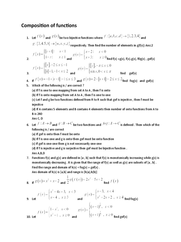 Composite Function | PDF | Function (Mathematics) | Mathematics Composite Function | PDF | Function (Mathematics) | Mathematics