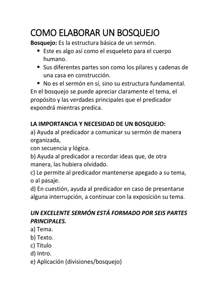 Cómo elaborar un bosquejo para predicar un sermón textual | PDF | Dios ...