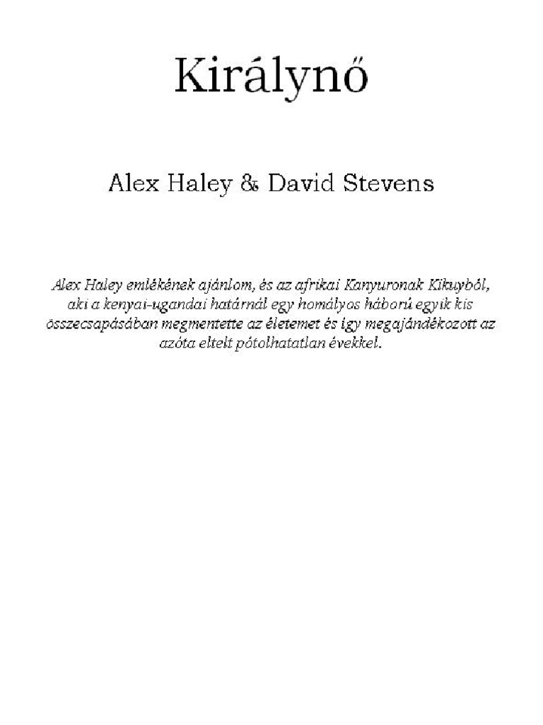 Haley, Alex Kiralyno | PDF
