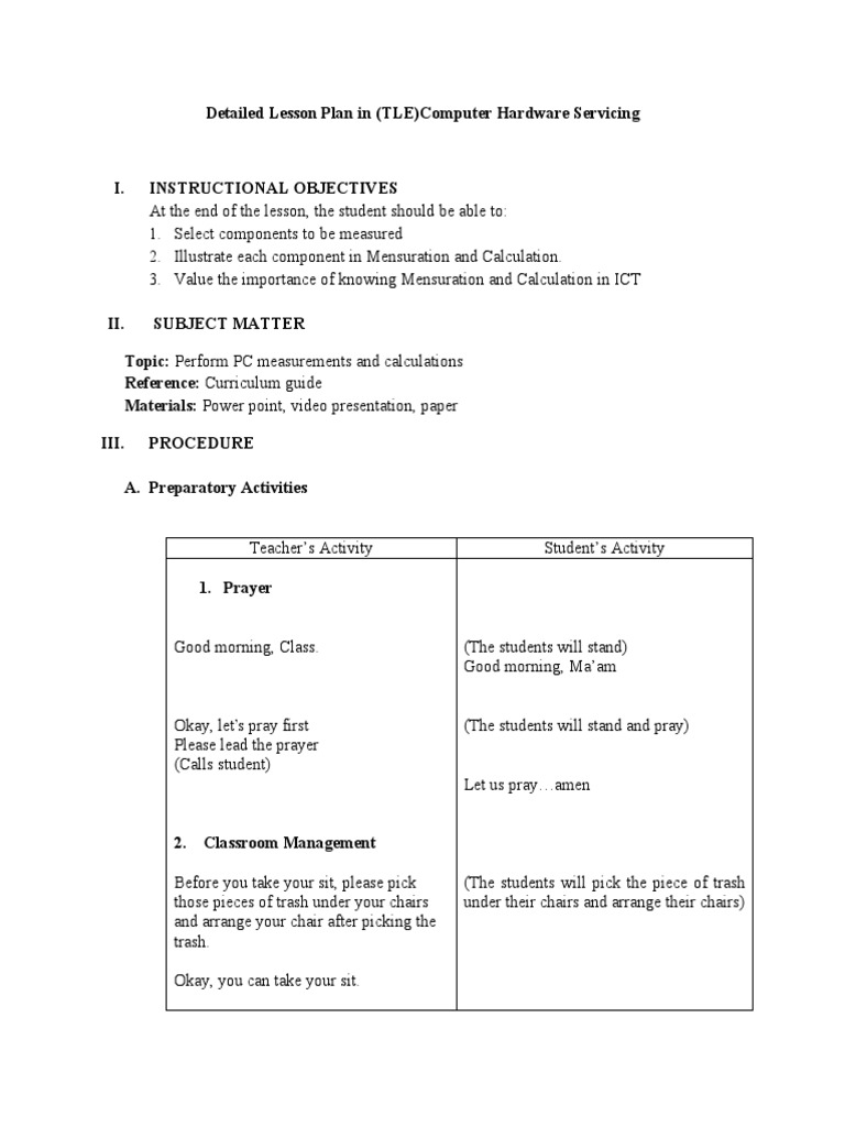 Detailed Lesson Plan 5 | PDF | Byte | Bit