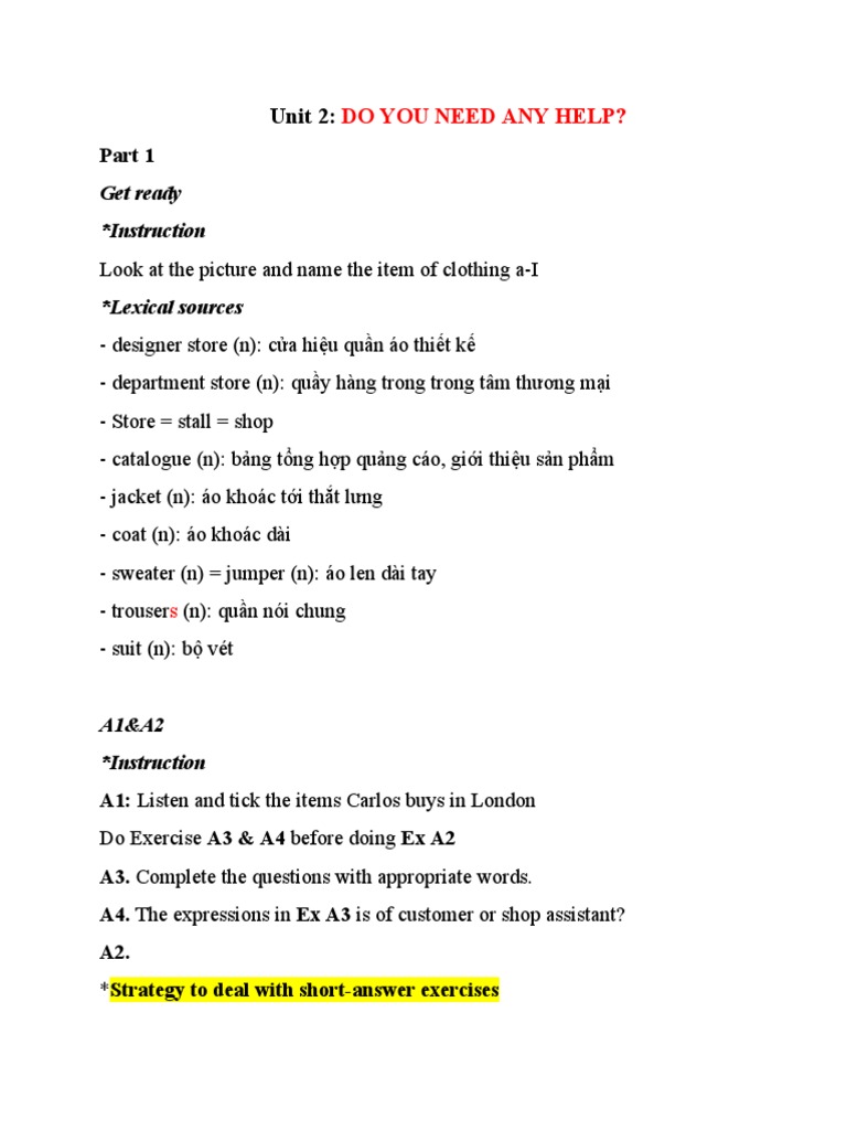 Unit 2 - Self-Study Instruction | PDF