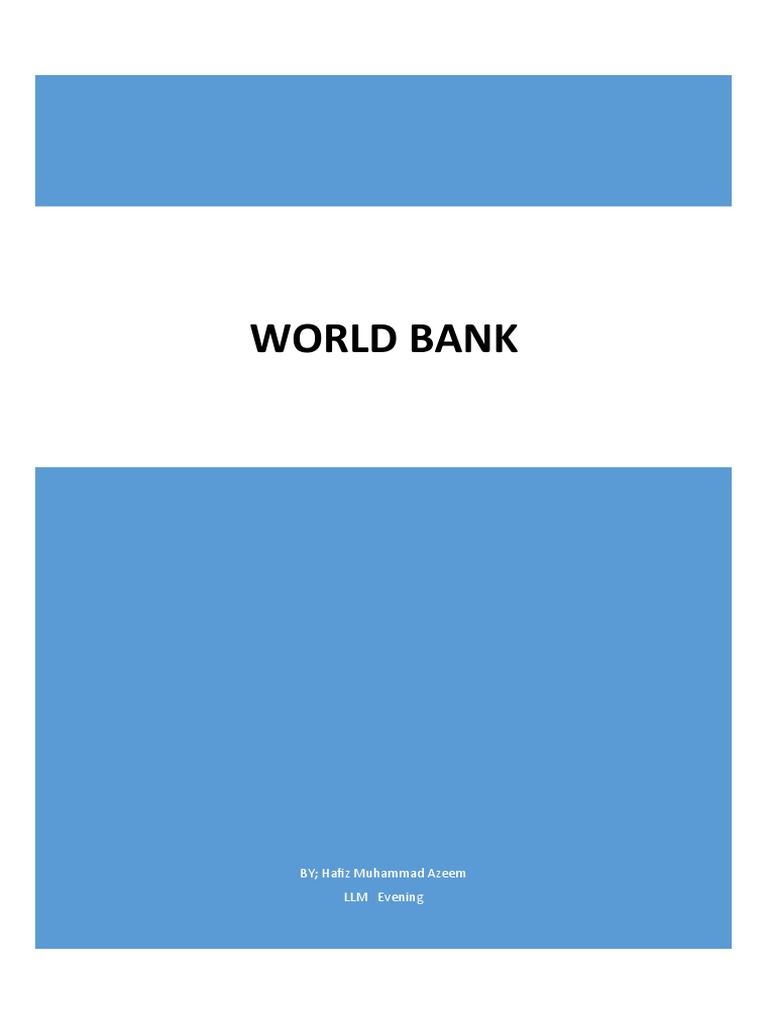 Assignment On World Bank | PDF | International Bank For Reconstruction And Development | World Bank