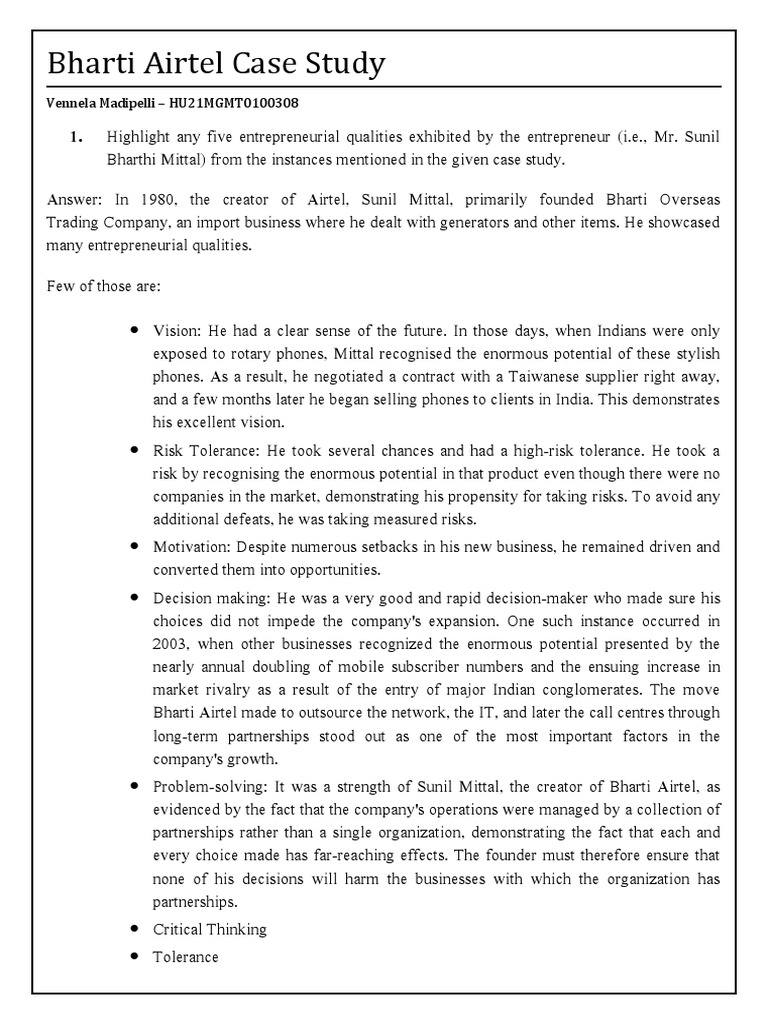 Bharti Airtel Case Study | PDF | Business | Economies