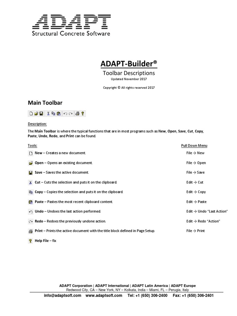 Adapt Builder 2017 Toolbars Quick Reference Pdf Circle Finite