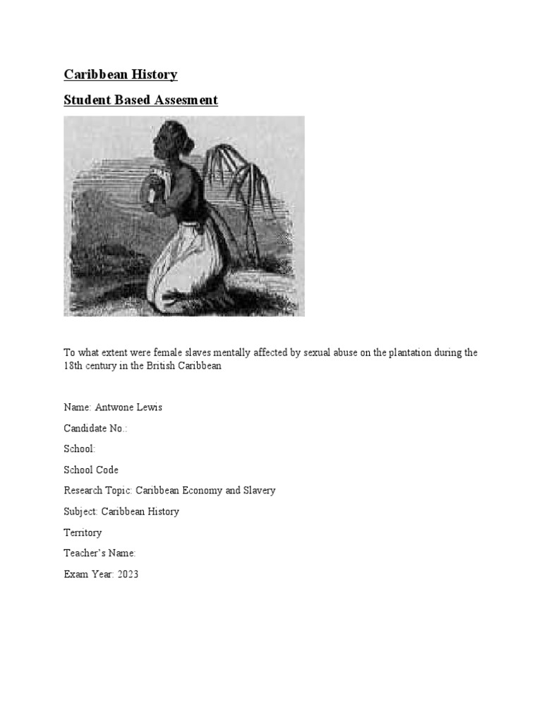 Caribbean-History-Sba Antwone Lewis (Repaired) | PDF | Slavery | Feeling