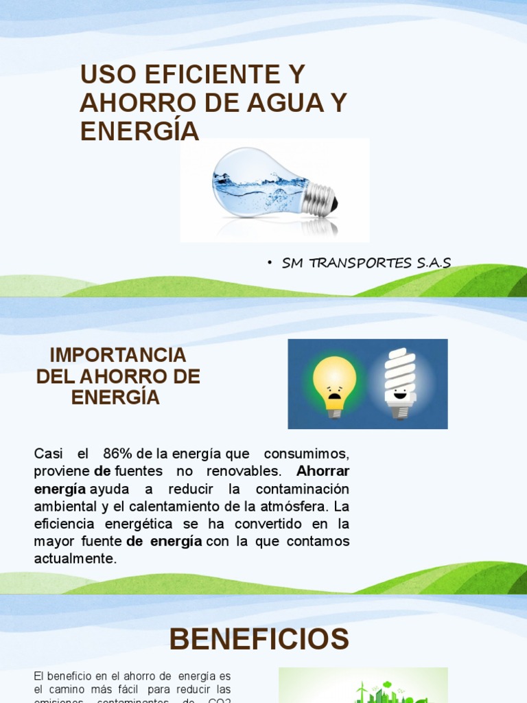 Capacitacion Sobre Uso y Ahorro Eficiente de Agua y Energia #2 | PDF | Uso eficiente de energía ...