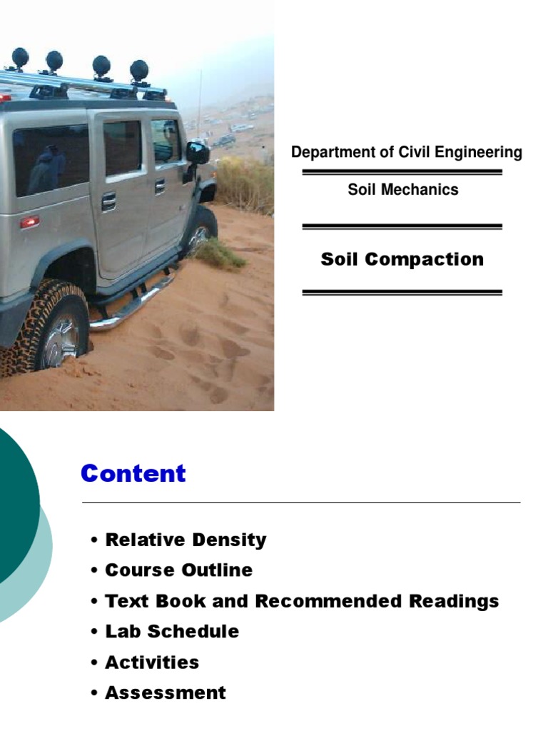 Lecture 5 - Soil Compaction | PDF | Soil | Geotechnical Engineering Lecture 5 - Soil Compaction | PDF | Soil | Geotechnical Engineering