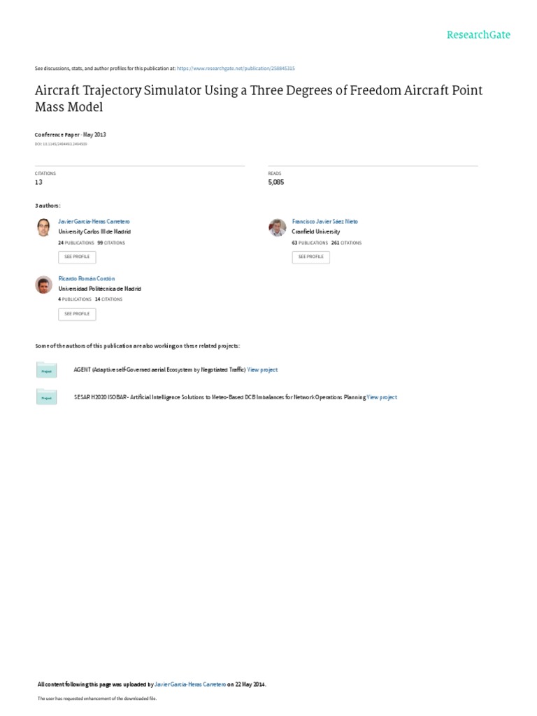 Aircraft Trajectory Simulator Using A Three Degrees of Freedom Aircraft ...