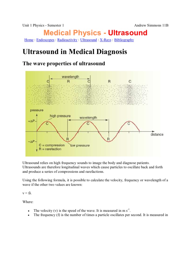 Ultrasound in Medical Diagnosis: The Wave Properties of Ultrasound | PDF