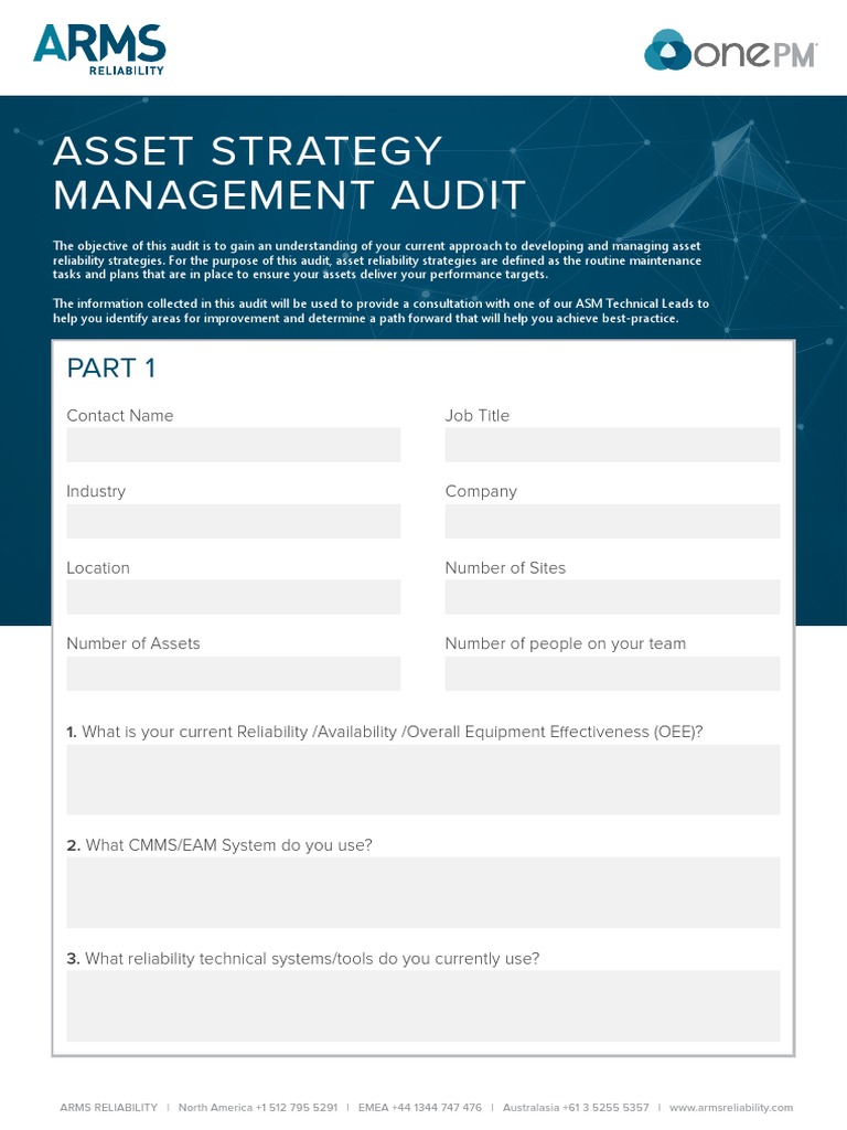 ASSET STRATEGY AUDIT | PDF | Reliability Engineering | Audit