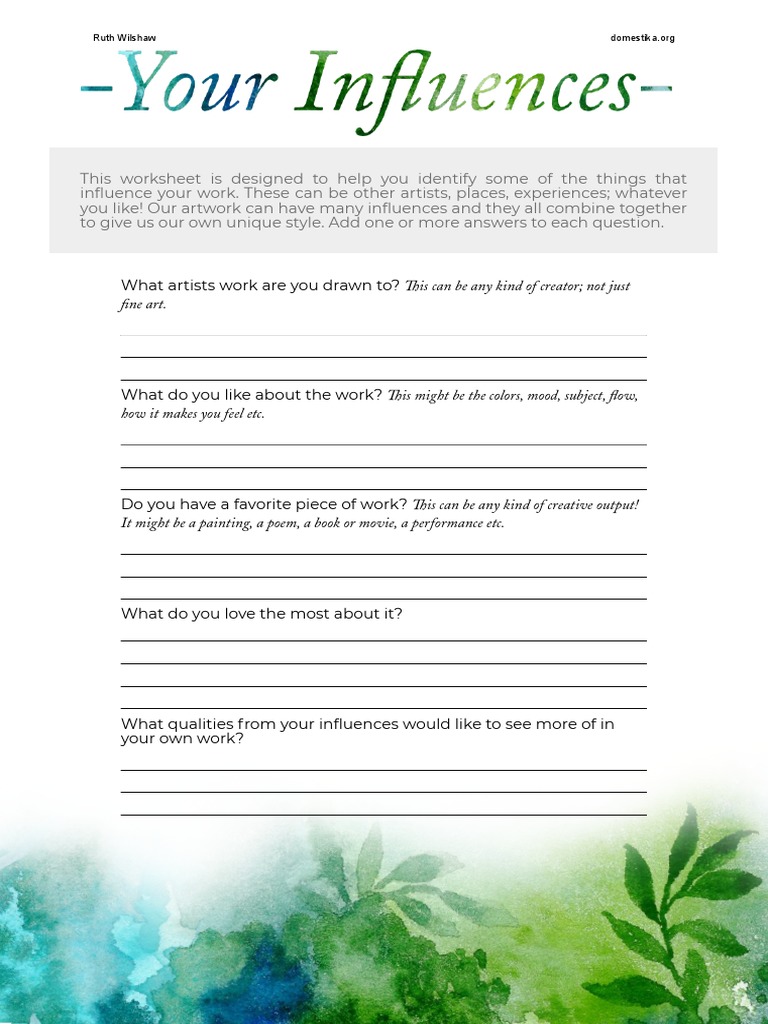 U1 Influences Worksheet | PDF