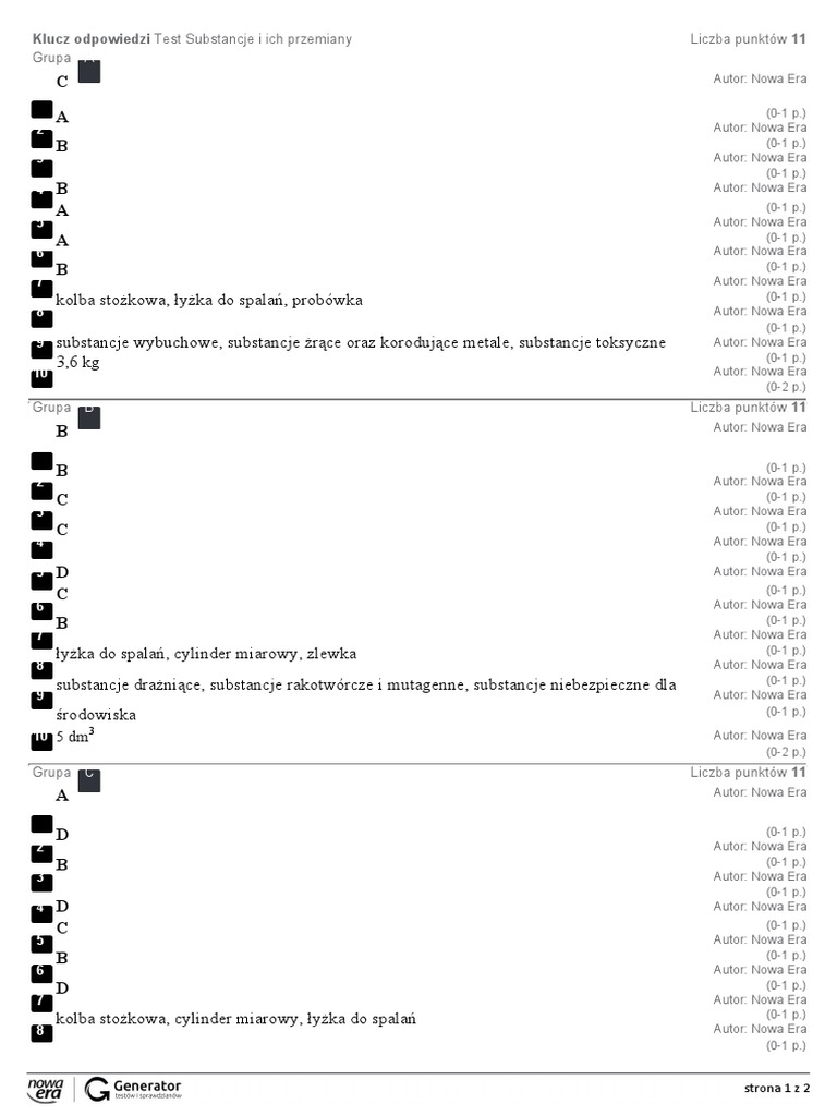 Klucz Odpowiedzi | PDF