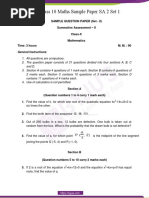 sample maths board paper class 10 | PDF | Sphere | Area