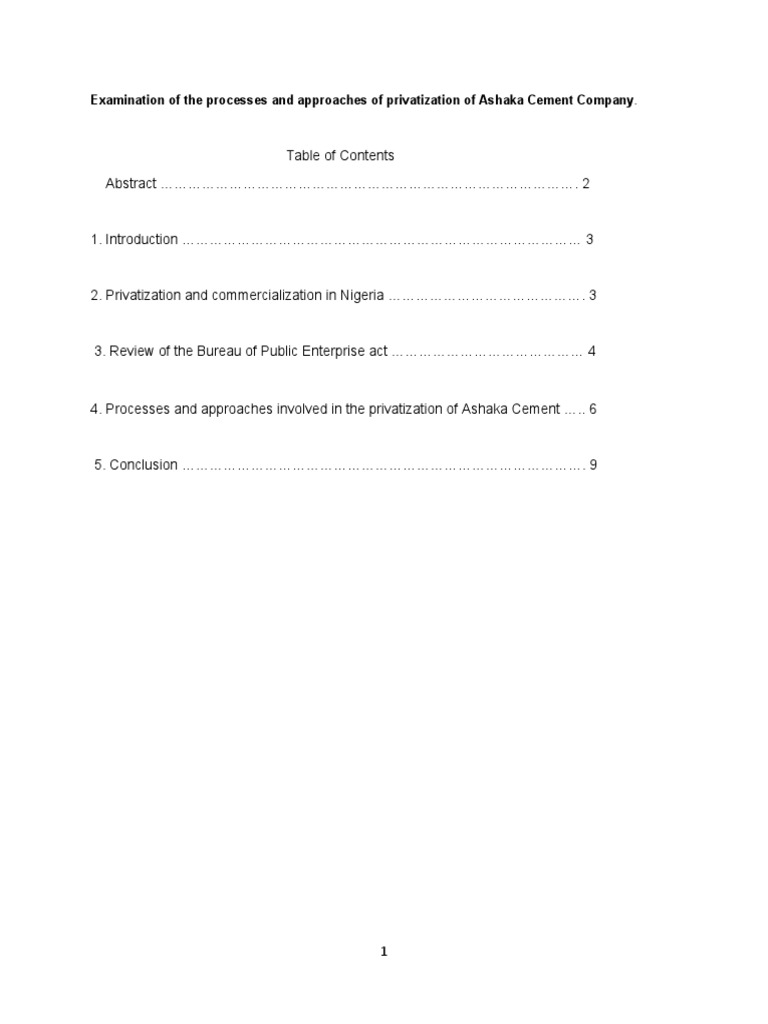 Ashaka Cement | PDF | Takeover | Privatization