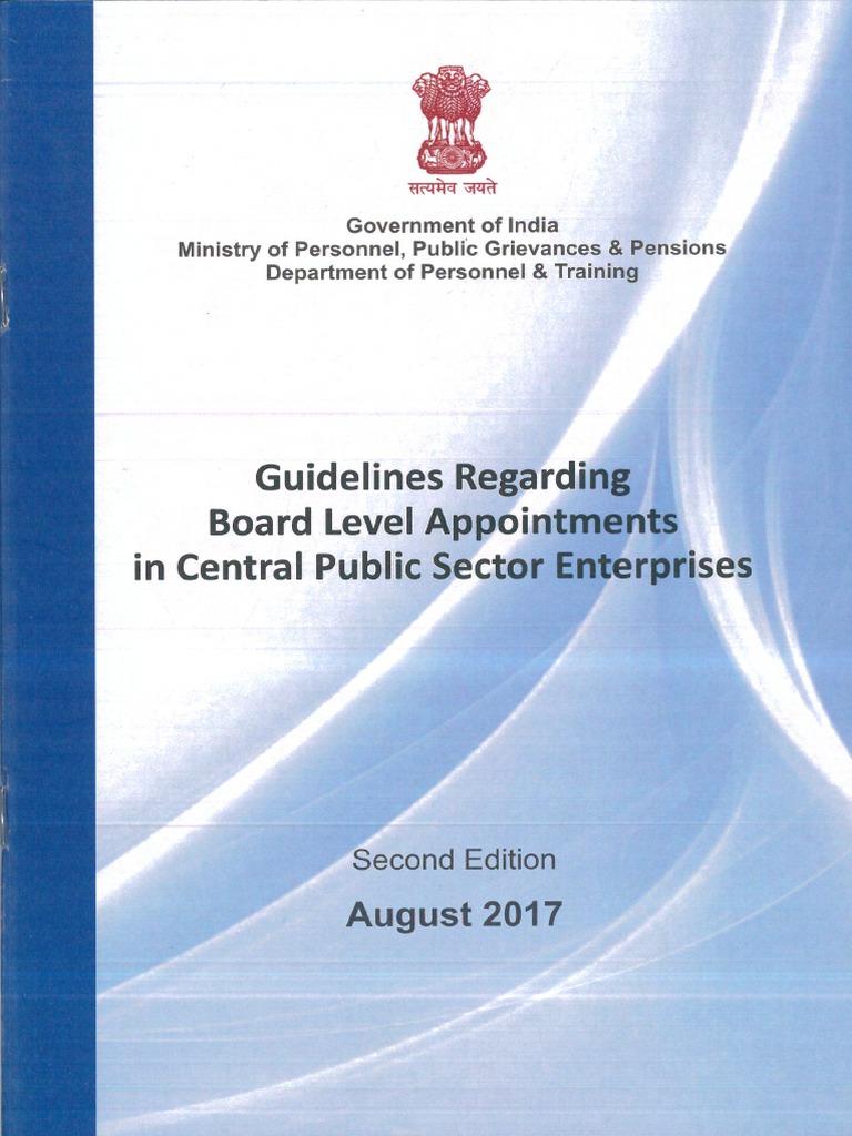 Guidelines Board Level Appointments in CPSEs Updated 29.08.2017 | PDF ...