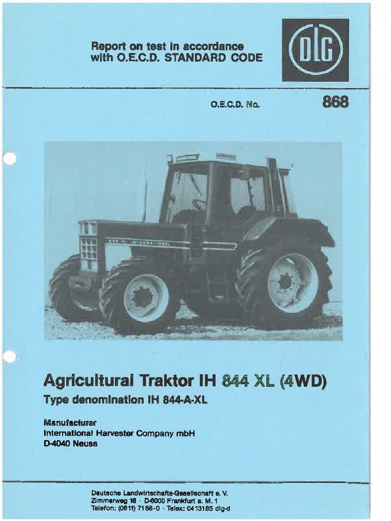 Harvester-IH 844 XL Nr868 1983-Engl | PDF