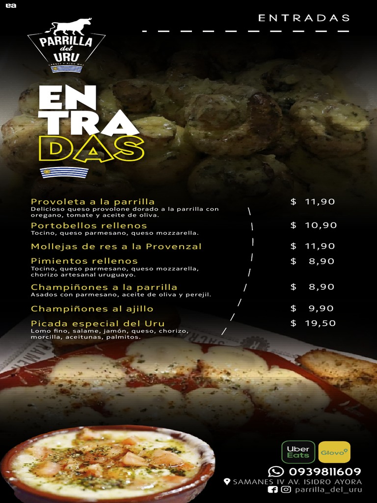 Menú de Entradas y Vinos del Uru | PDF