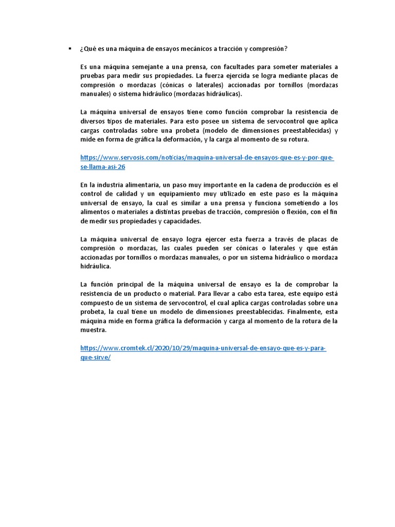 Máquina de ensayos mecánicos: guía esencial | PDF | Negocios | Tecnología
