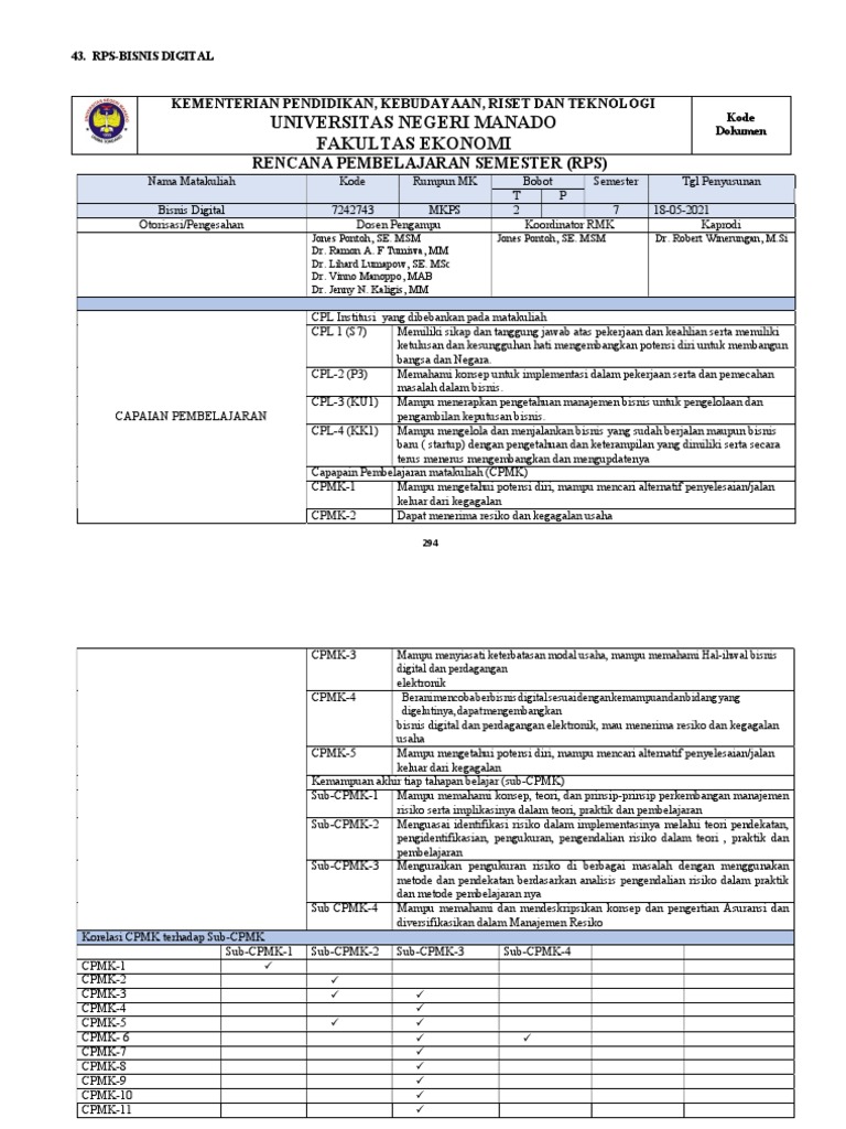 35.RPS 2021-Bisnis Digital | PDF