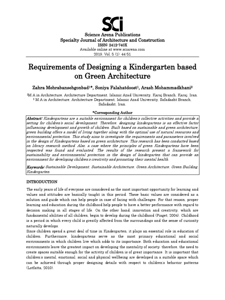 requirements-of-designing-a-kindergarten-based-on-green-architecture