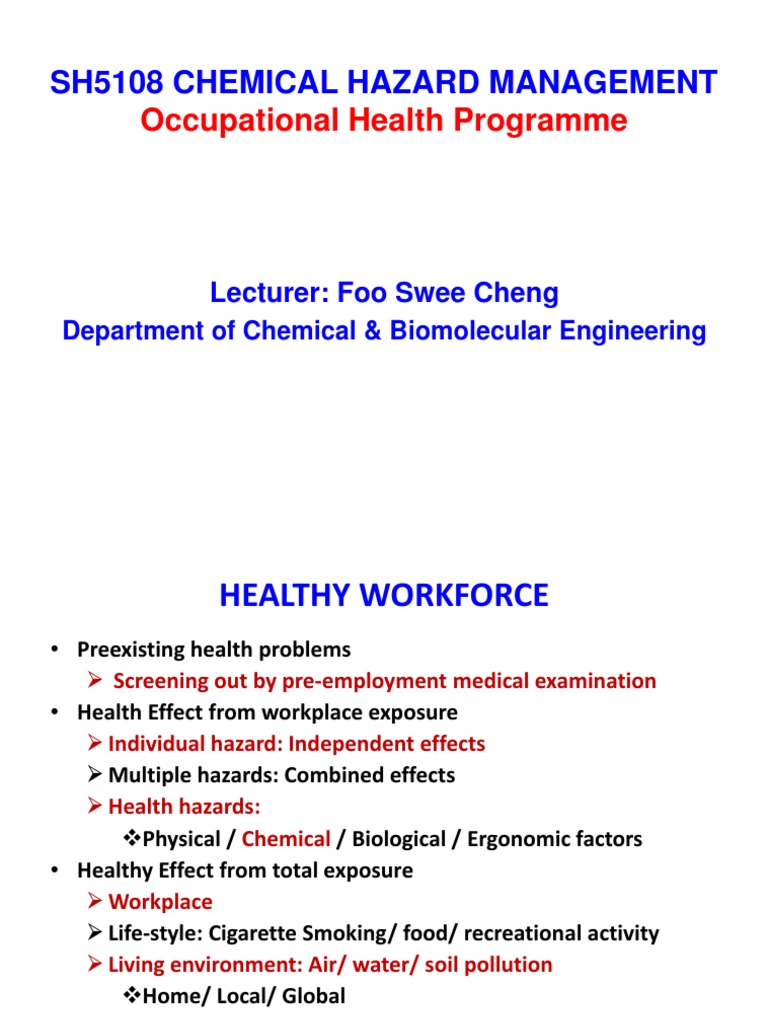 SH5108 - 5 Occupational Health Programme | PDF | Occupational Safety ...