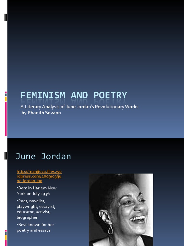 June Jordan's Feminist Poetry Analysis | PDF | Social Science | General ...