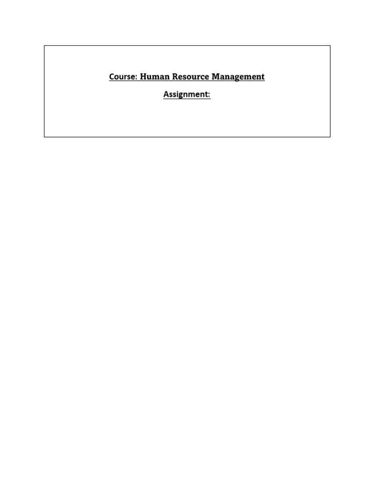 HRM Assignment | PDF | Human Resource Management | Information