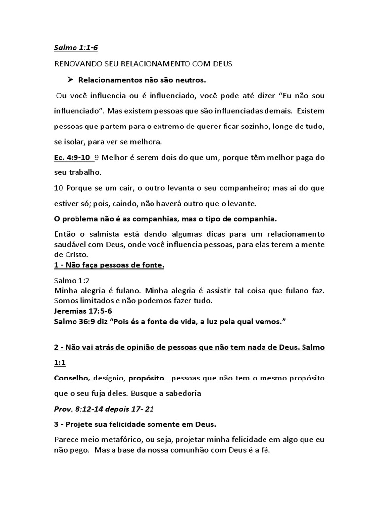 Salmo 1 Pdf Salmos Fé