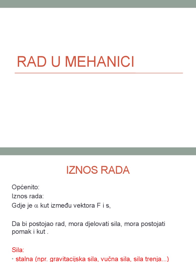 2.. Rad Stalne I Promjenjive Sile | PDF