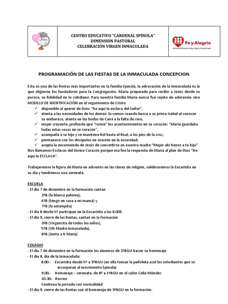 Programación de La Fiesta | PDF