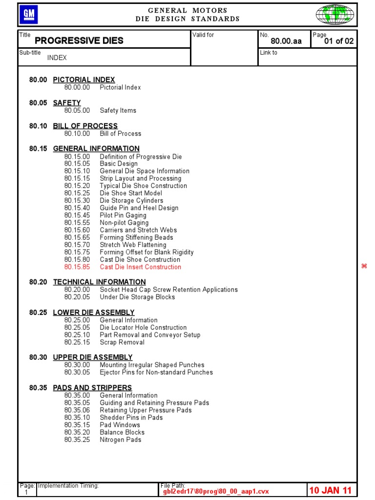 General Motors Die Design Standards | PDF | Sheet Metal | Engineering ...