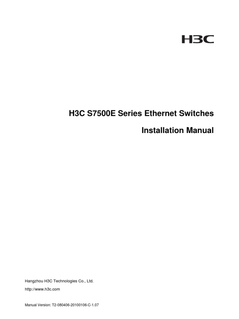 H3C S7500E Series Ethernet Switches Installation Manual (V1.07) - Book | PDF | Power Supply ...