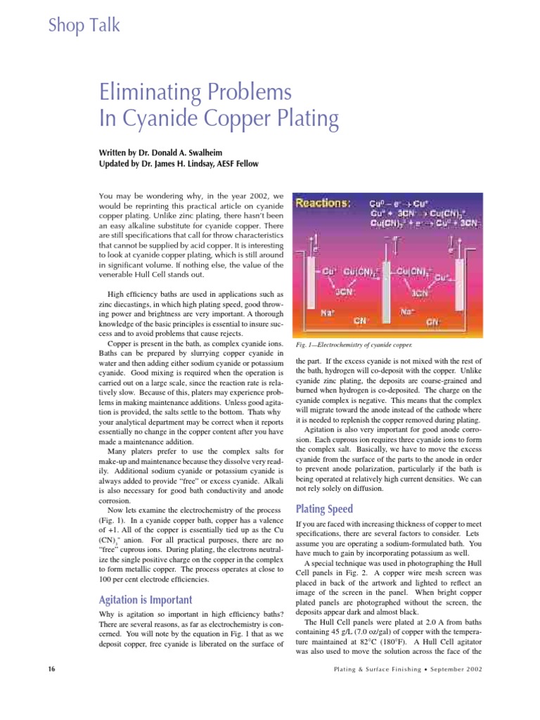 Copper Cyanide Problems | PDF | Chromium | Copper