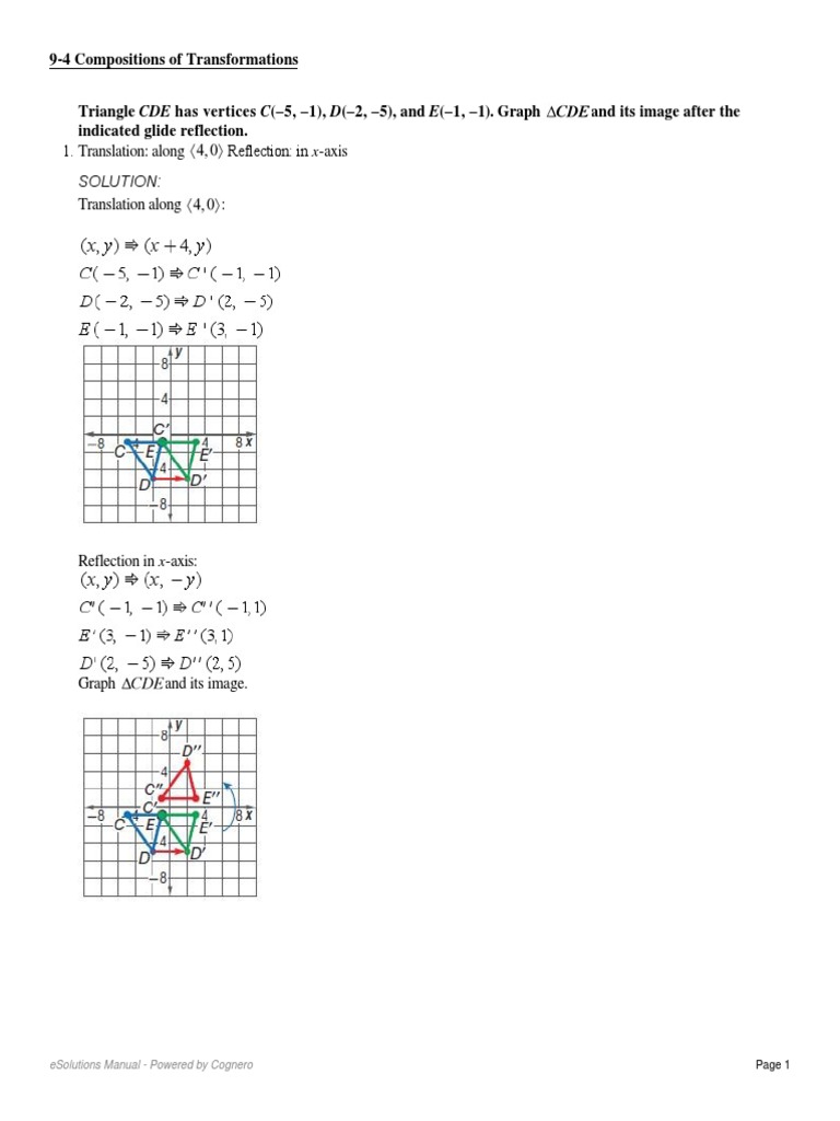 9-4 Compositions of Transformations | PDF | Cartesian Coordinate System ...