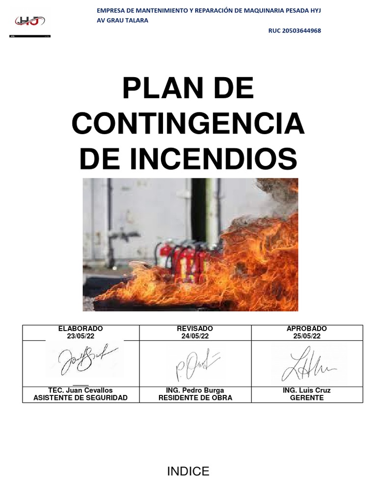 Plan de Contingencia de Incendios | PDF | Defensa Civil | Business