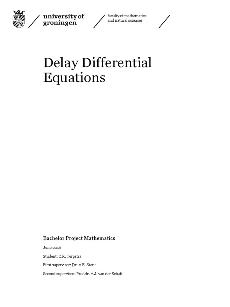 Delay Differential Equations | PDF | Eigenvalues And Eigenvectors ...